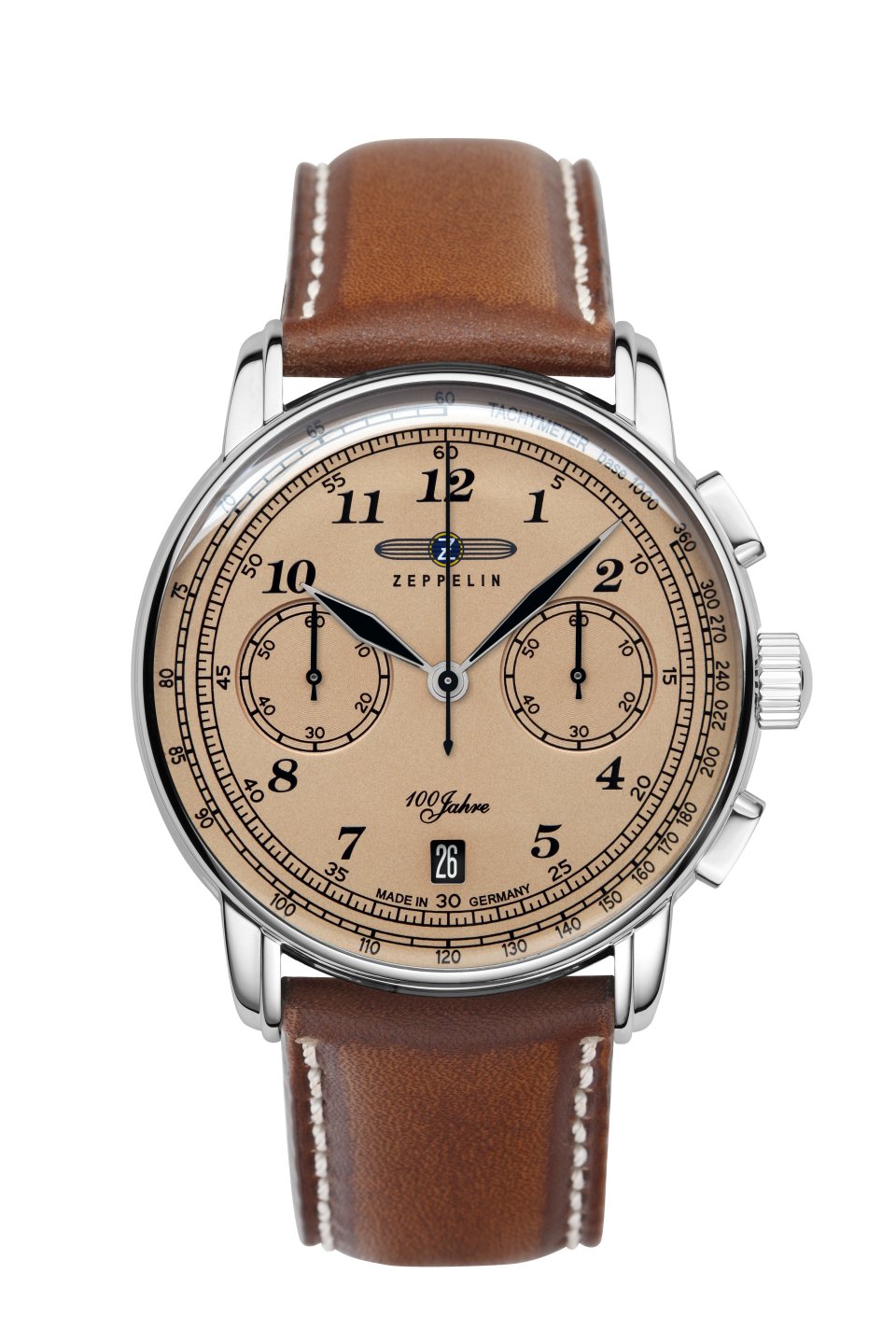 HAU, Zeppelin LZ 127 Chrono Cal. 6S21 Steelcase wr 5atm, MineralK1 ...