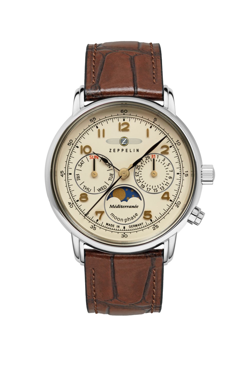 DAU, Zeppelin 100 Jahre Méditerranée Moonphase Ronda 706.1 Steelcase ...
